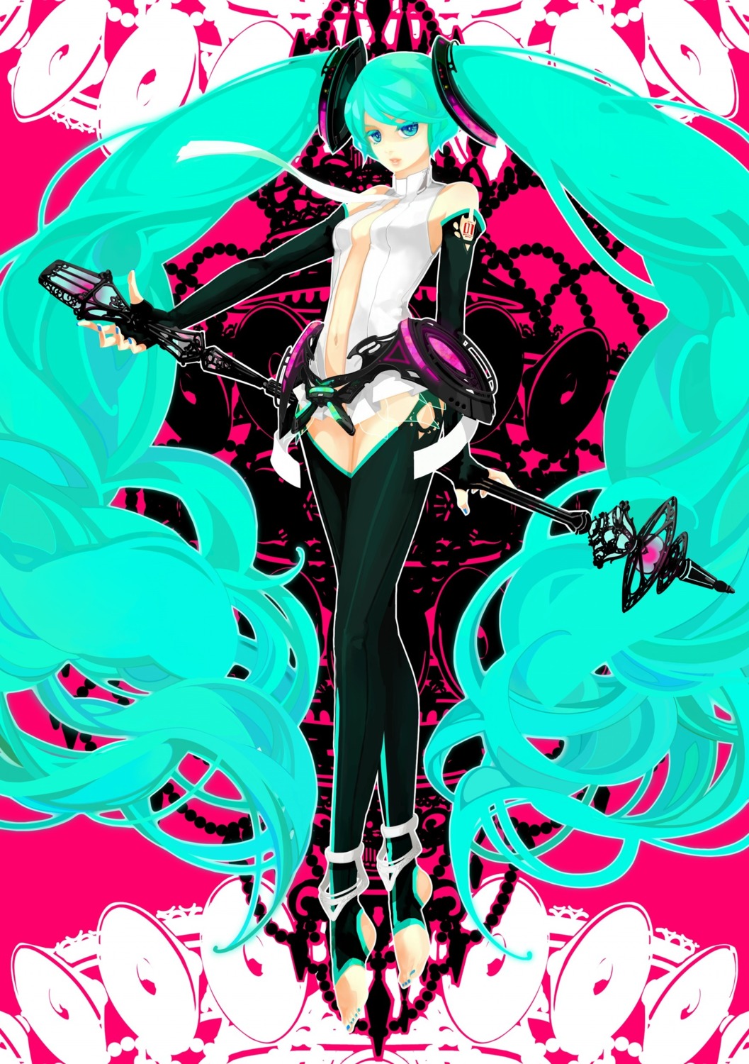 umitamago vocaloid vocaloid append hatsune miku miku append thighhighs | #223154 | yande.re